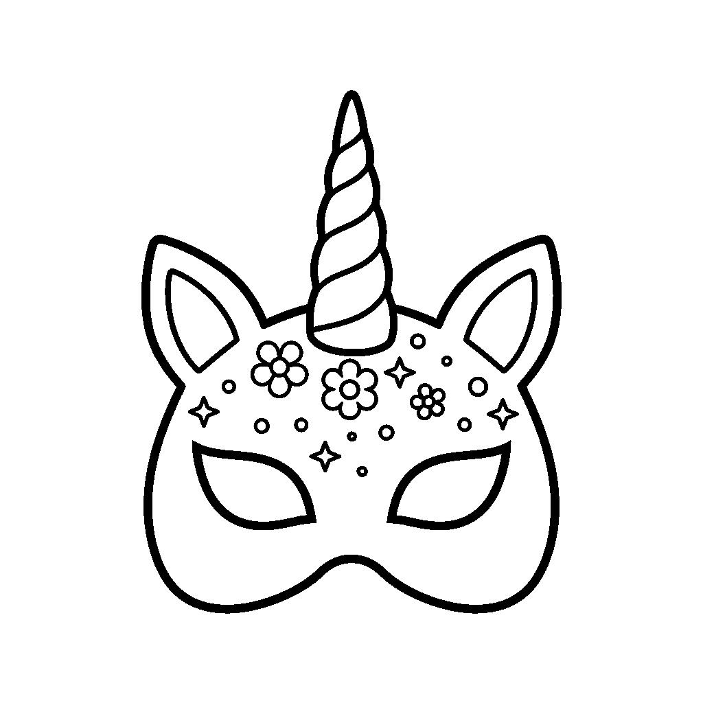 Kivágható unikornis maszk sablon - Farsangi álarc